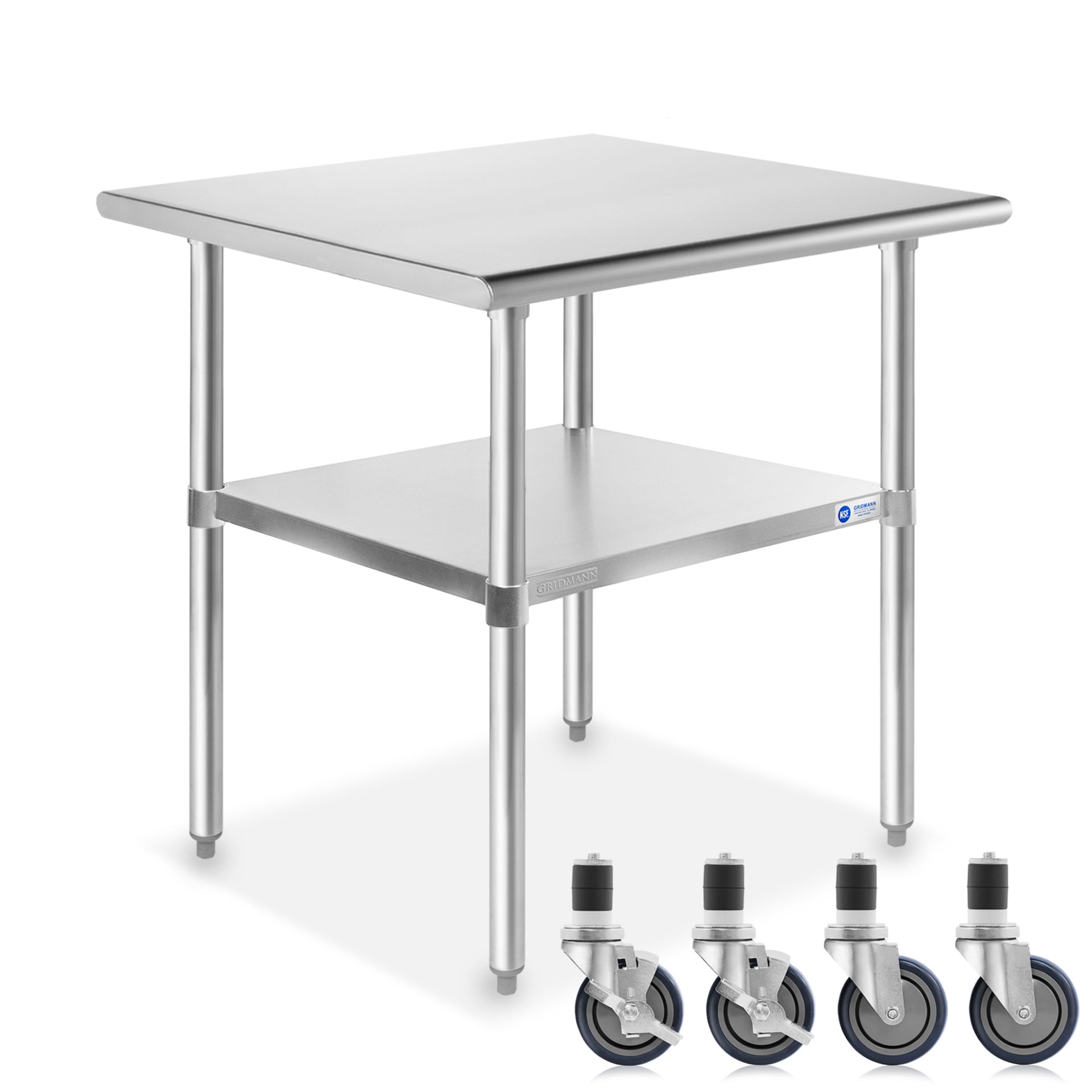 OPEN BOX - 30 x 24 Inch NSF Stainless Steel Prep Table w/ Casters ...