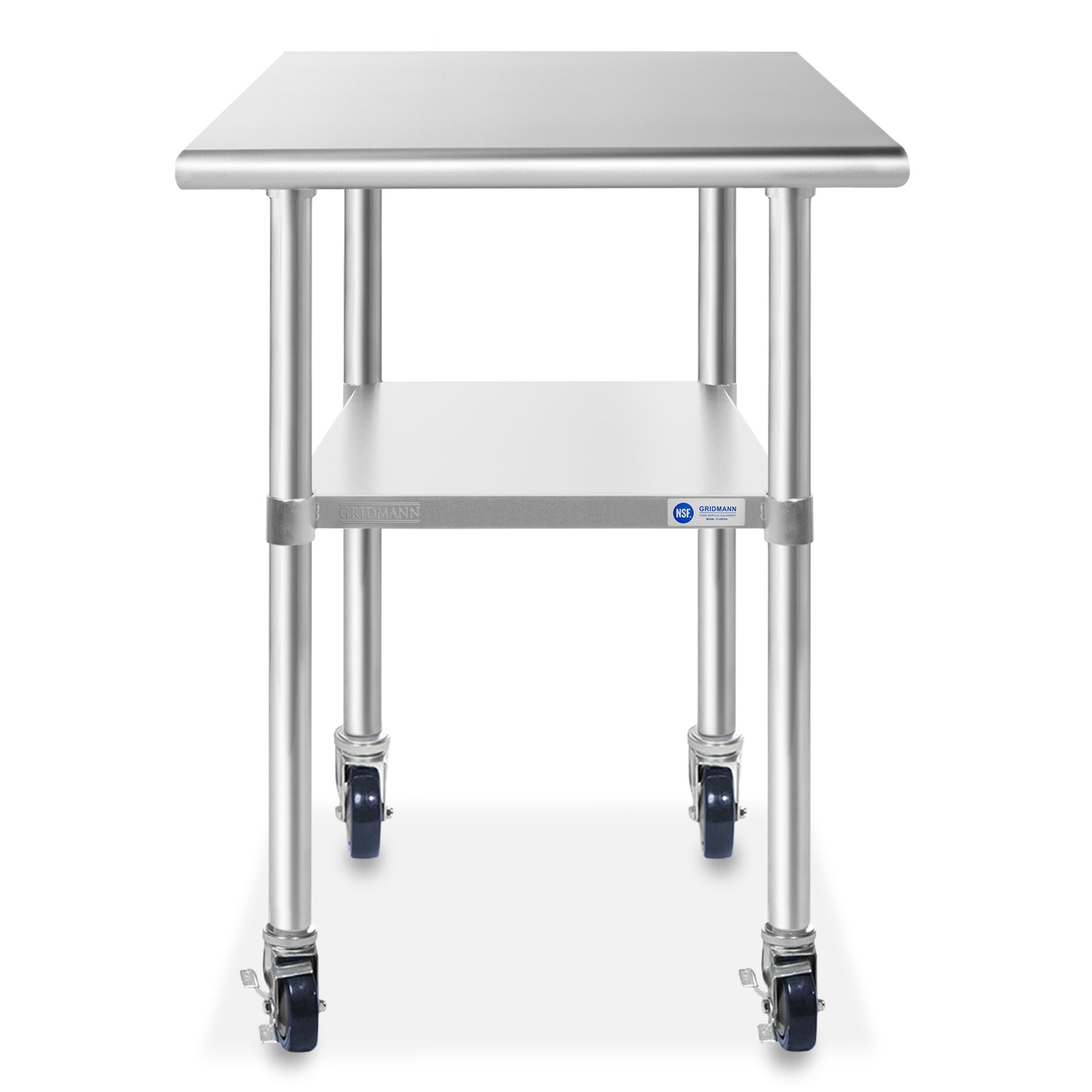 Stainless Steel Prep Tables w/ Undershelf & Casters, NSF Certified ...