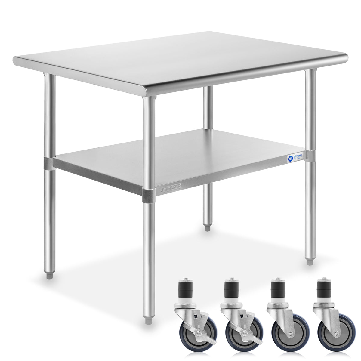 Stainless Steel Prep Tables w/ Undershelf & Casters, NSF Certified ...