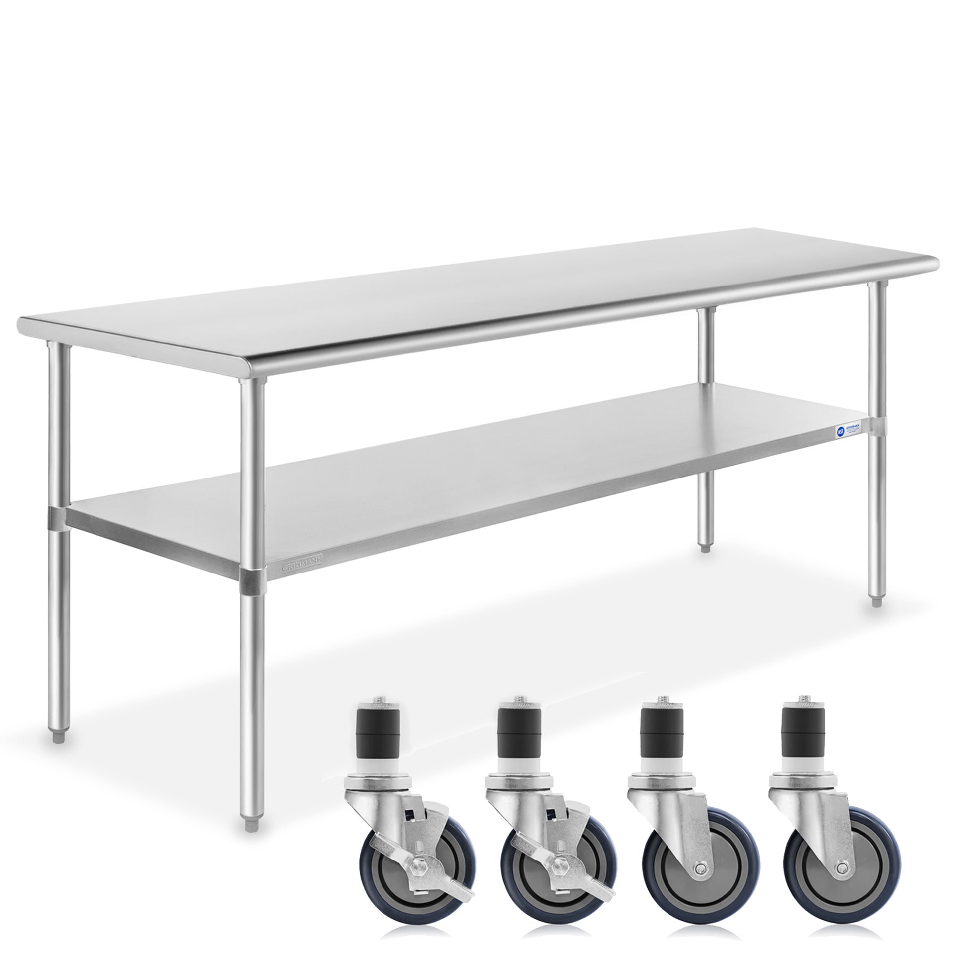 Stainless Steel Prep Tables w/ Undershelf & Casters, NSF Certified ...