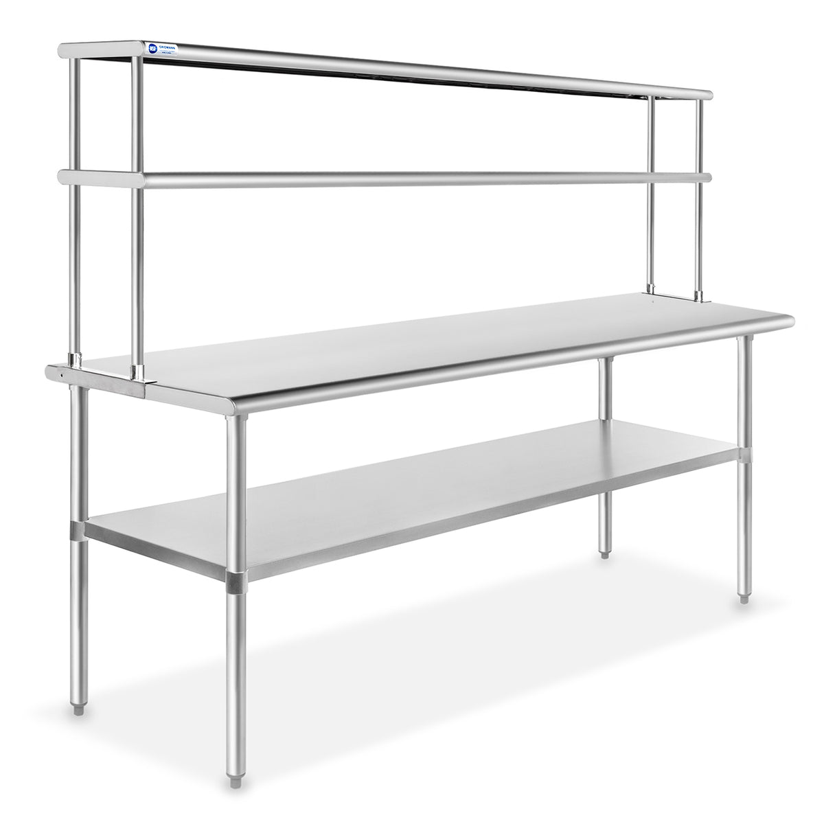 Stainless Steel Prep Tables w/ Double Overshelf, NSF Certified ...