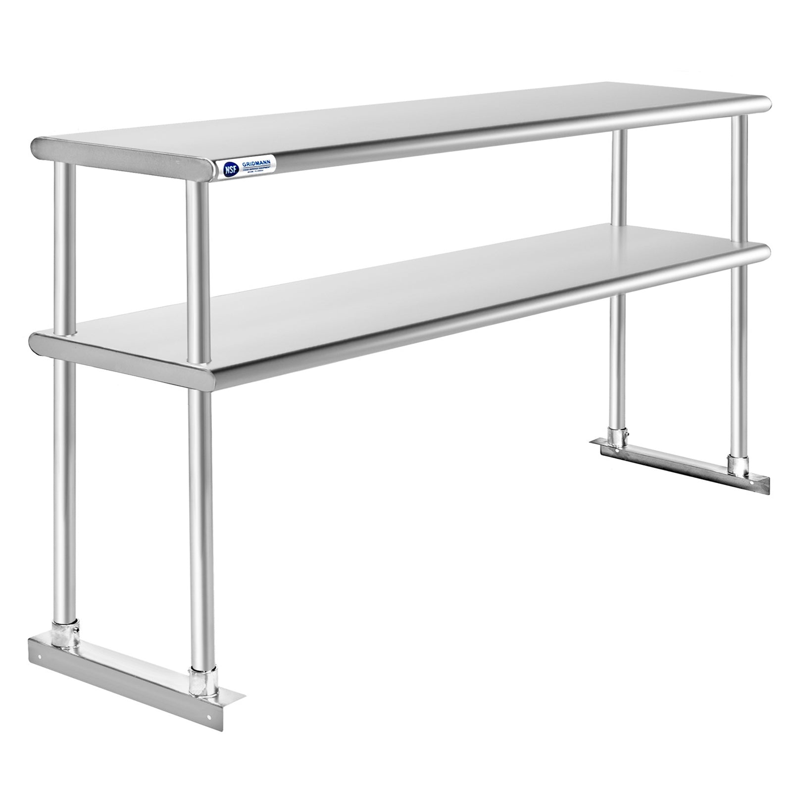 Stainless Steel Prep Tables w/ Double Overshelf, NSF Certified ...