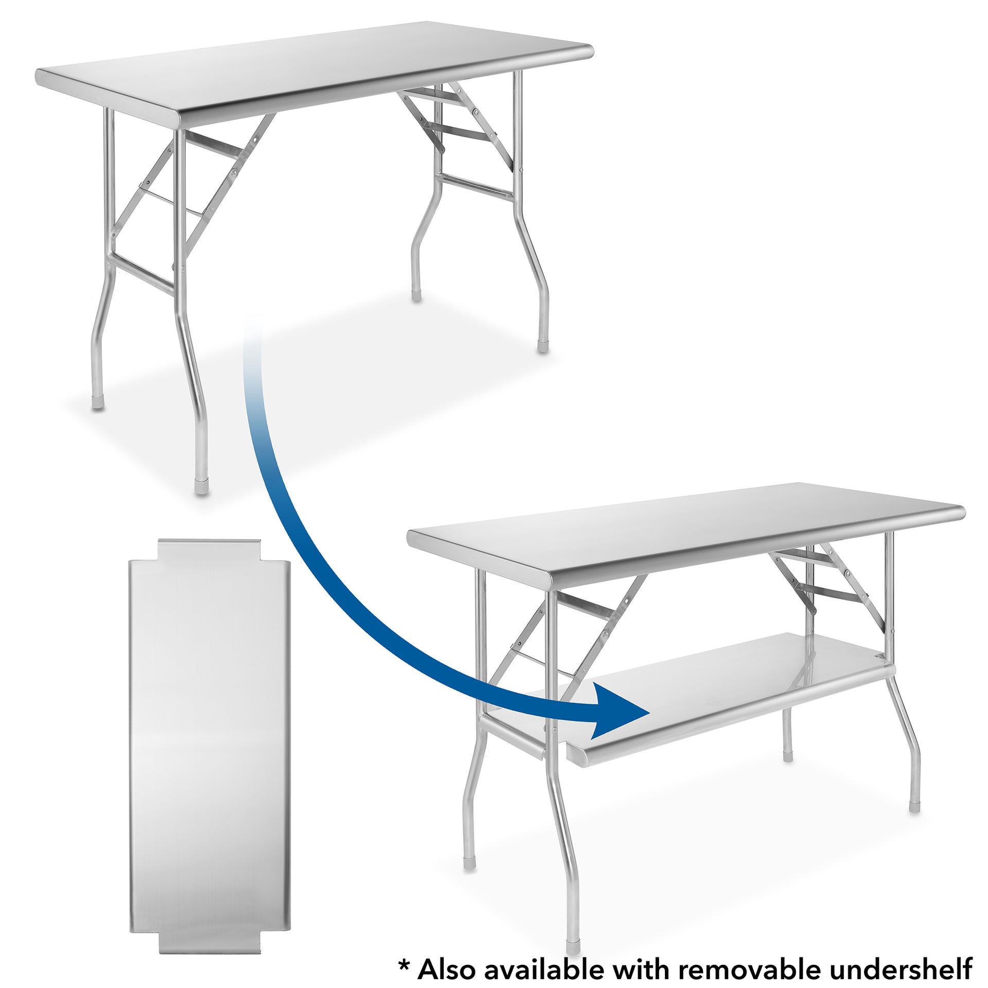 Stainless Steel Folding Prep Tables, NSF Certified – Gridmann.com