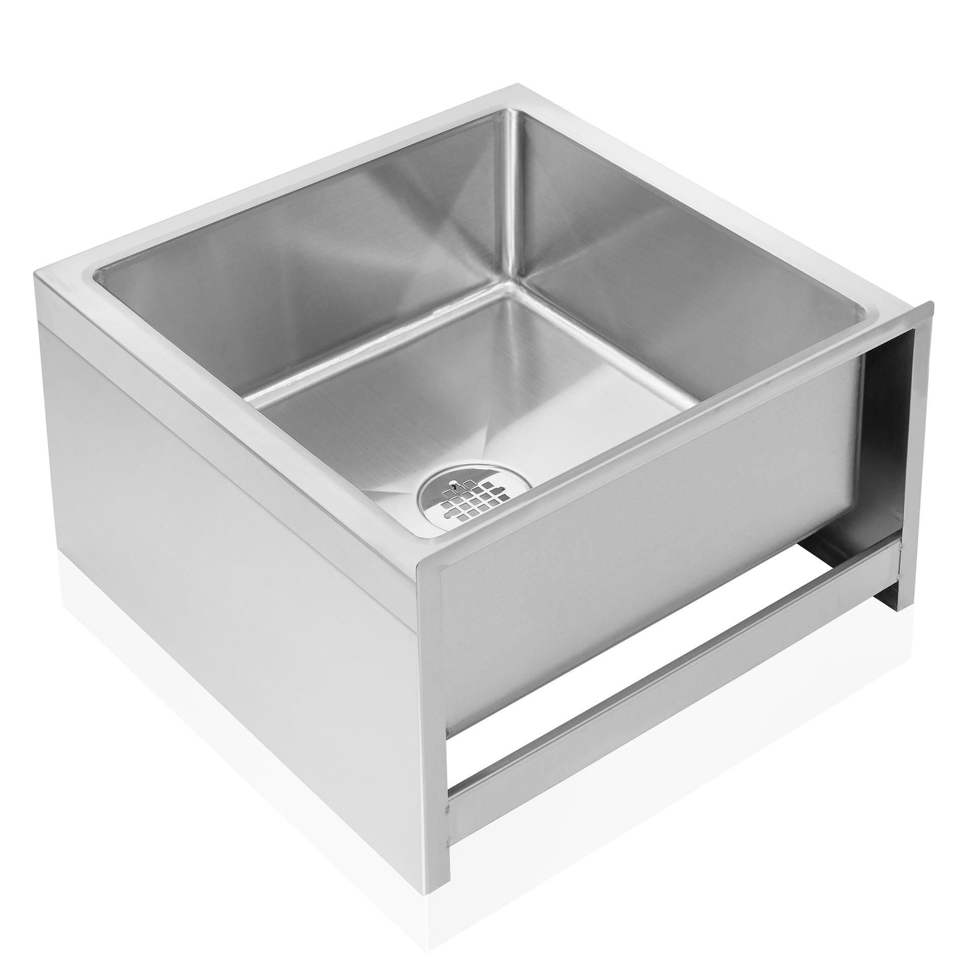 OPEN BOX - Commercial Stainless Floor Mop Sink with Backsplash - NSF ...