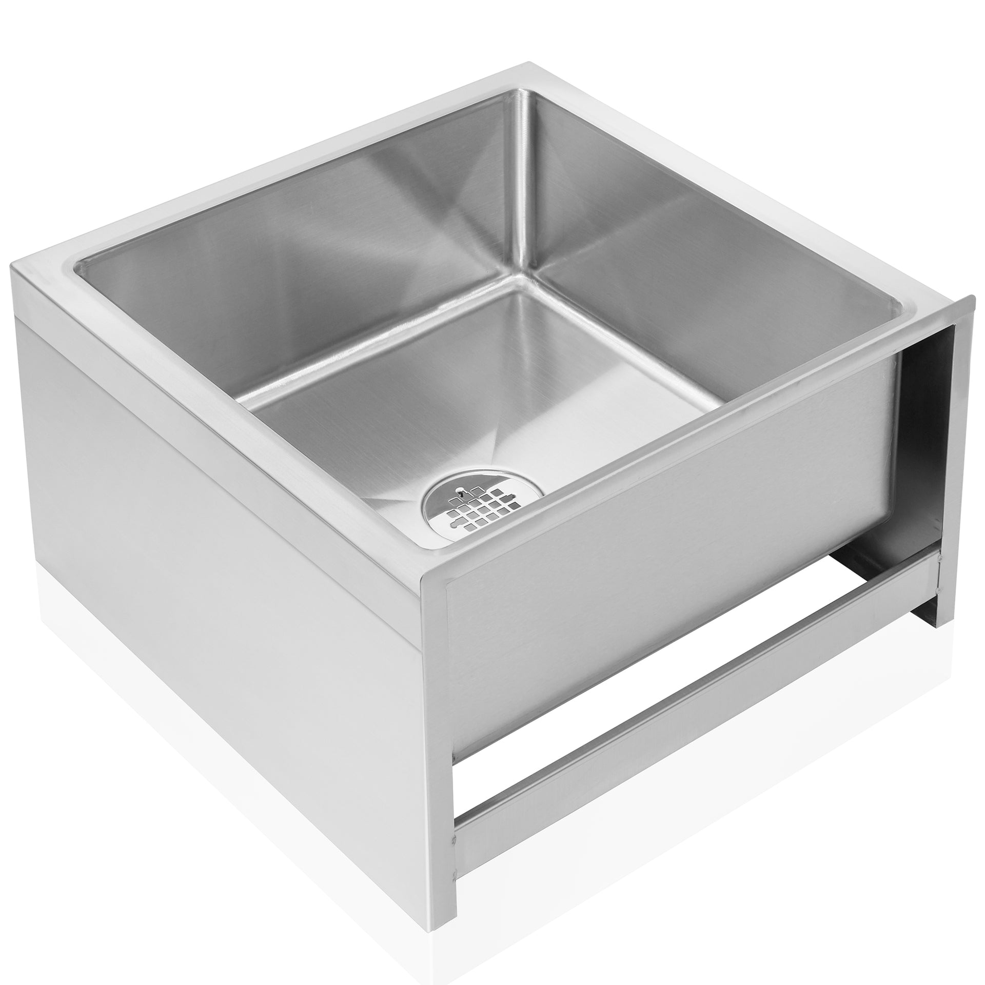OPEN BOX - Commercial Stainless Floor Mop Sink with Backsplash - NSF ...