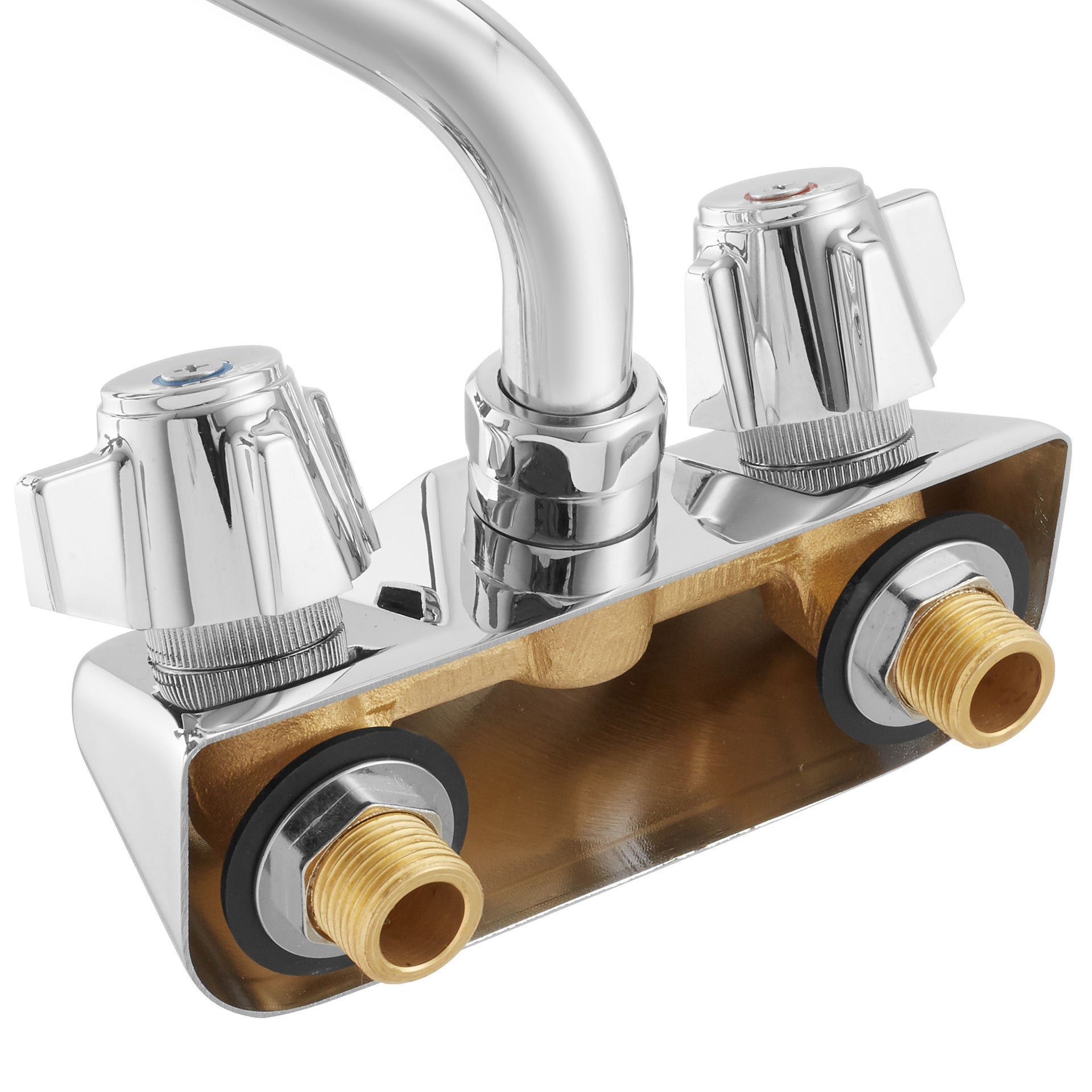 Wall Mount Sink Faucet with 4" Center and 10" Swing Spout – Gridmann.com