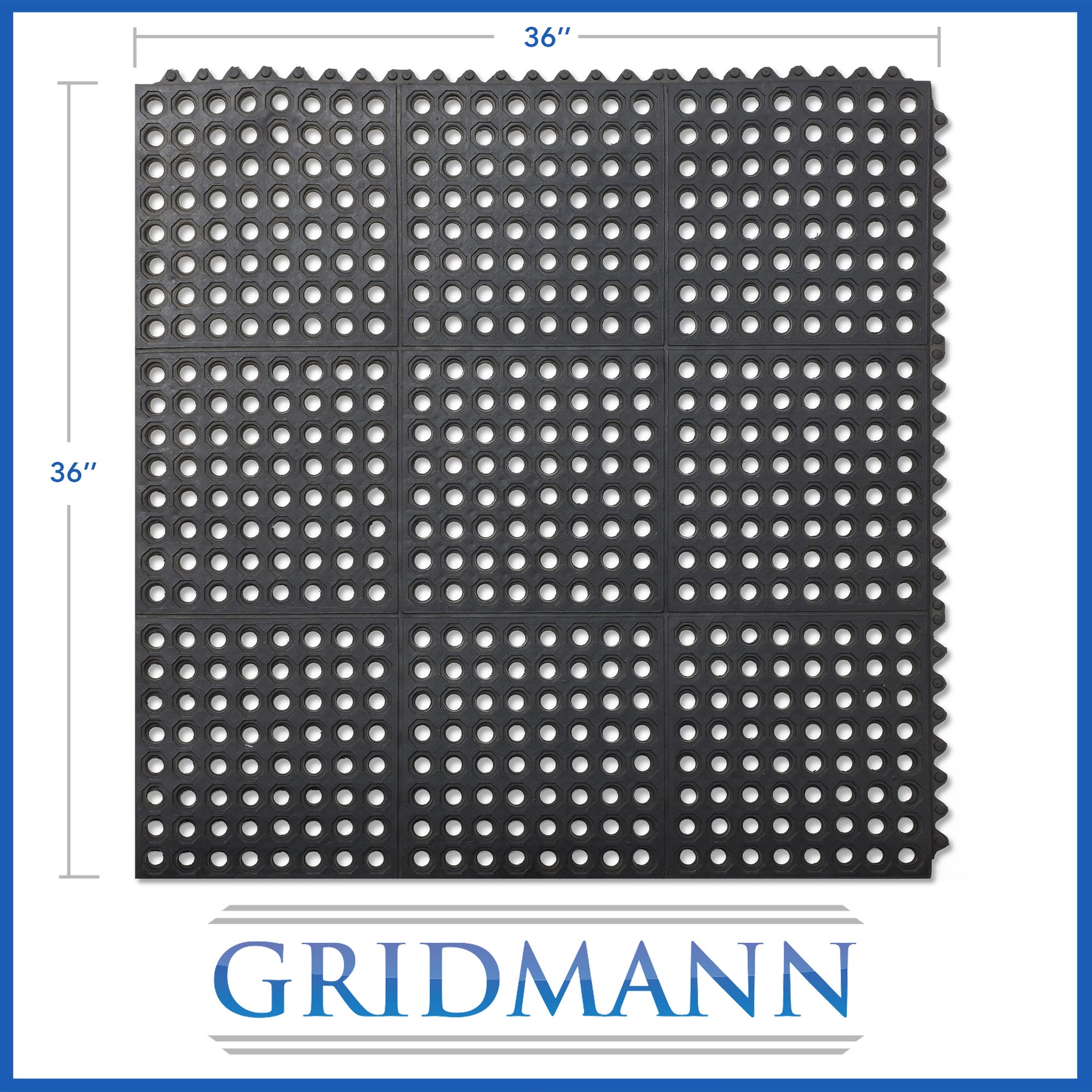 36" x 36" Commercial Interlocking Restaurant Floor Mat, Black ...