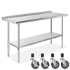 Stainless Steel Prep Tables w/ Backsplash, Undershelf & Casters, NSF C ...